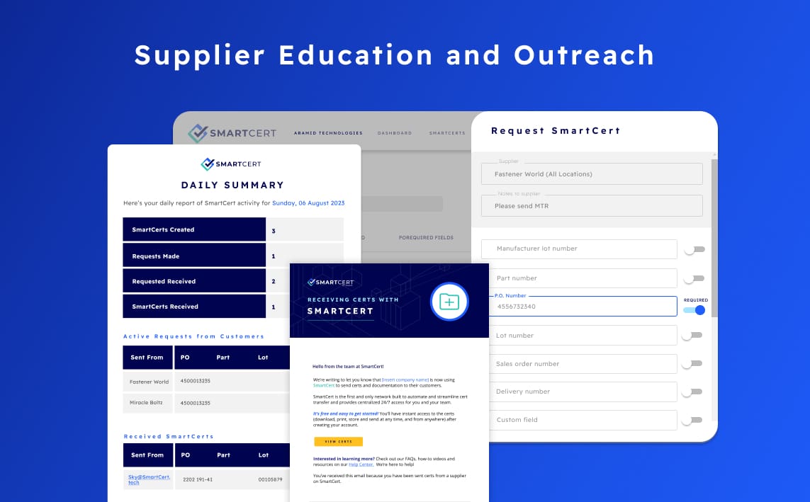 Supplier Communication Resources - SmartCert®